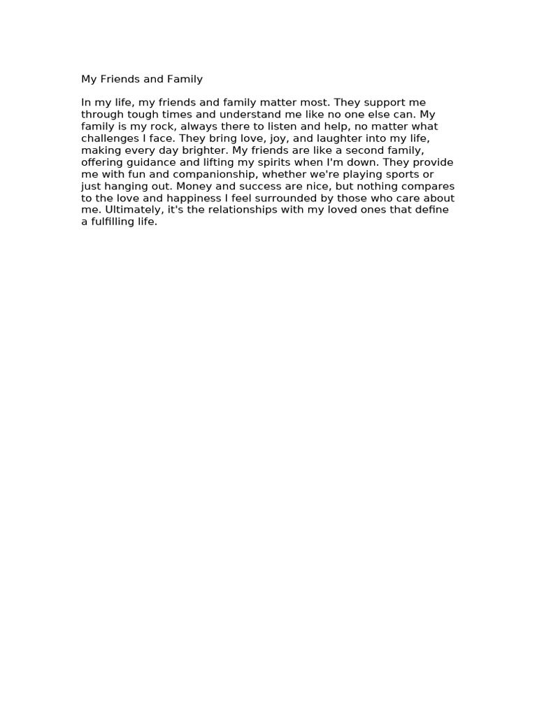 My Friends and Family | PDF
