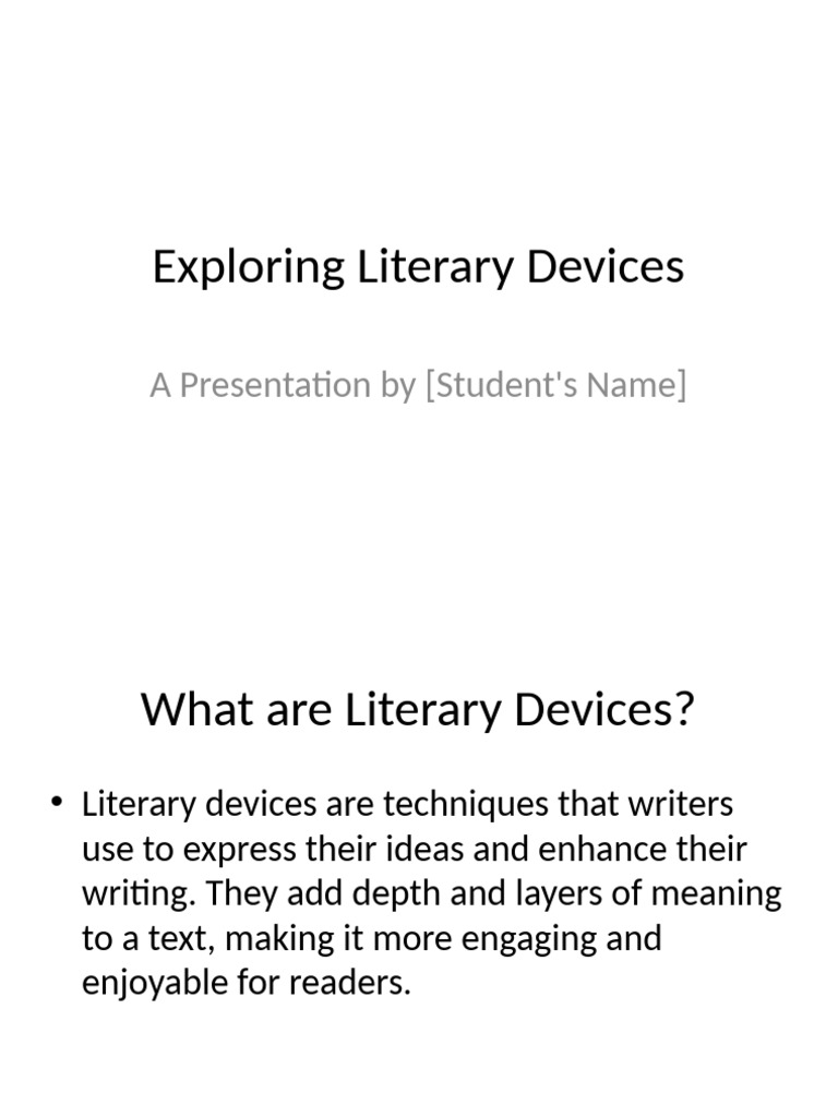 Understanding Literary Devices Explained | PDF