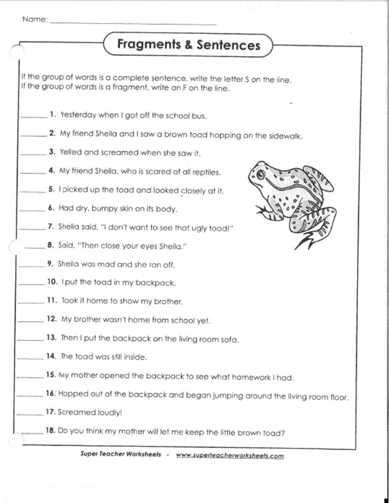 Fragments and Sentences | PDF