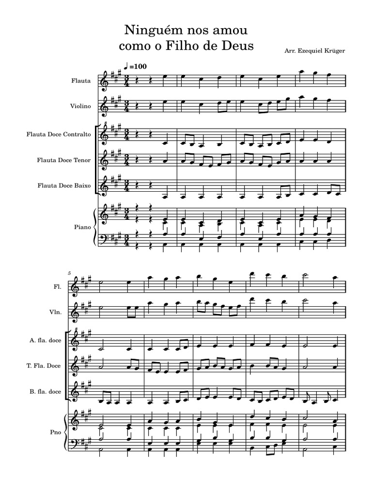Niguém nos amou como o Filho de Deus-Partitura_e_Partes | PDF ... Niguém nos amou como o Filho de Deus-Partitura_e_Partes | PDF ...