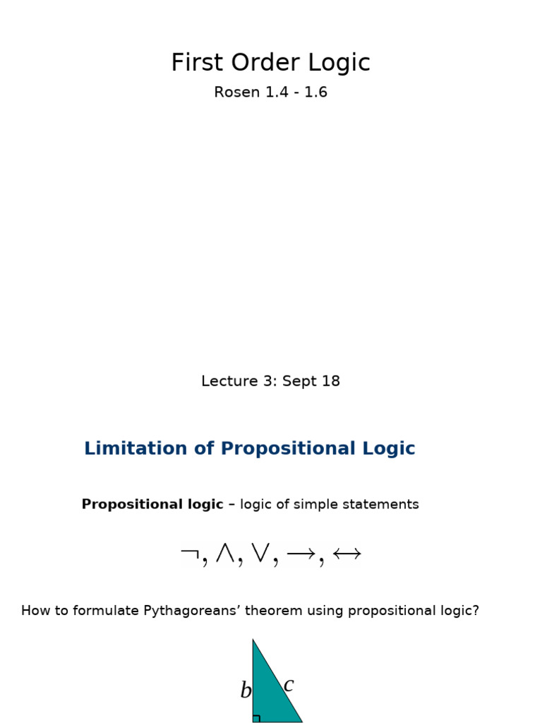 03 First Order Logic | PDF | Axiom | Mathematical Logic
