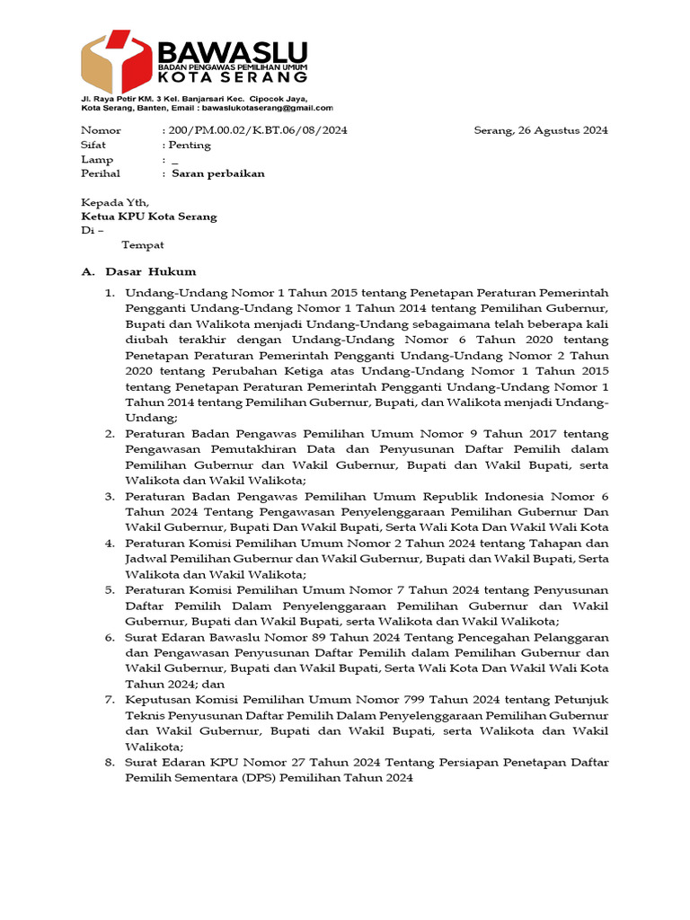 Saran Perbaikan DPS | PDF