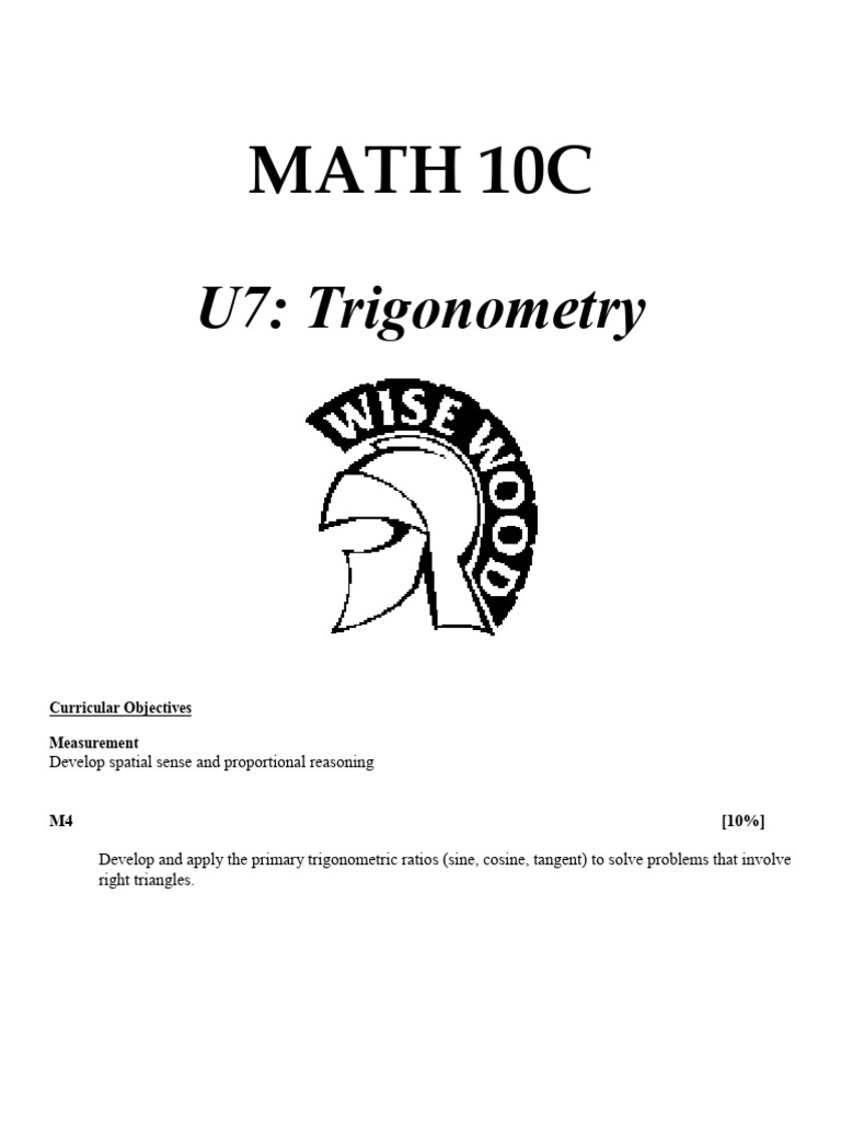 Unit 7 Trigonometry 1 Pdf Trigonometric Functions Trigonometry
