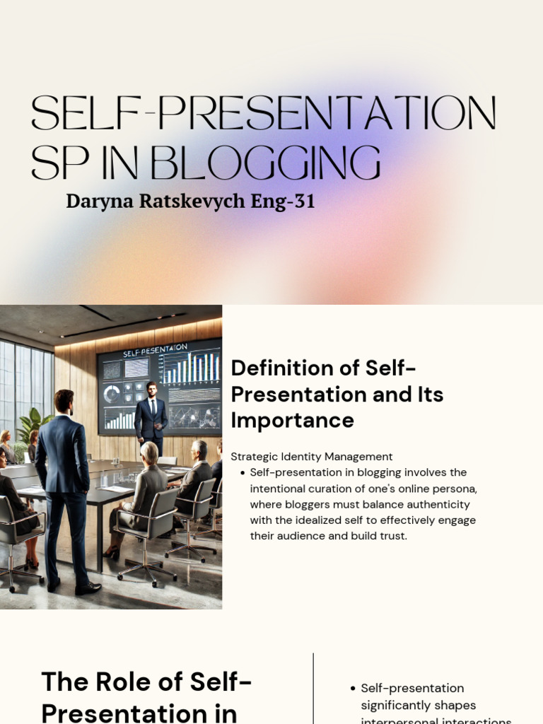 self-presentation | PDF | Blog | Social Psychology