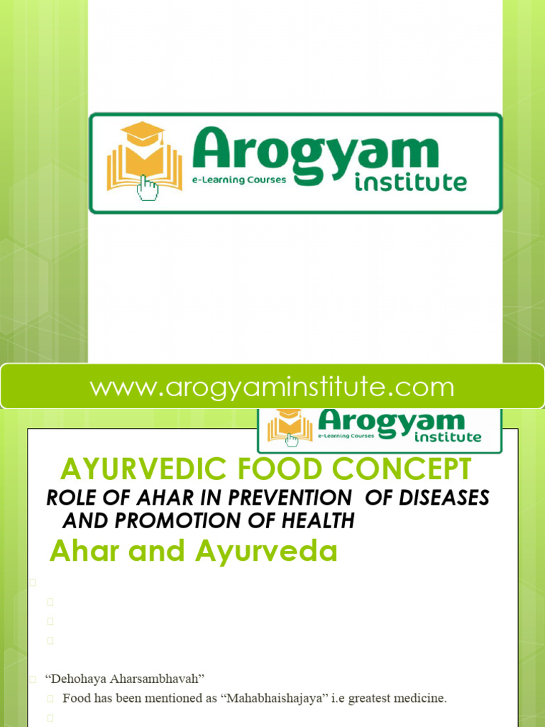 Ayurvedic Aahar Vidhi for Health | PDF | Ayurveda | Foods