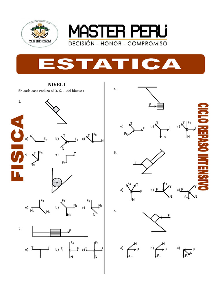 FISICA TEMA 5 ESTATICA CICLO REPASO INTENSIVO MASTER PERU 2024 | PDF