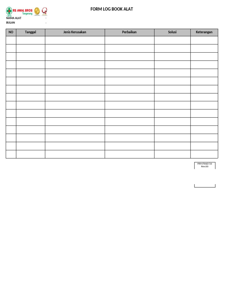 LOGBOOK Kerusakan Alat (1) | PDF