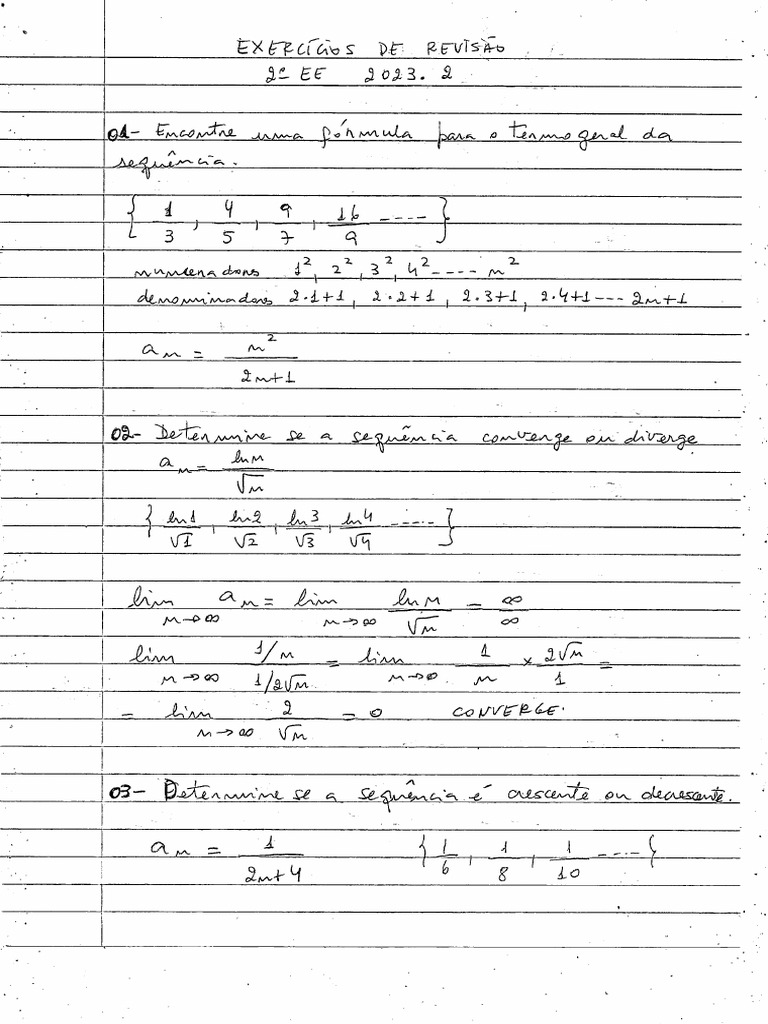 38-Exercícios de Revisão 2EE 2023.2 | PDF