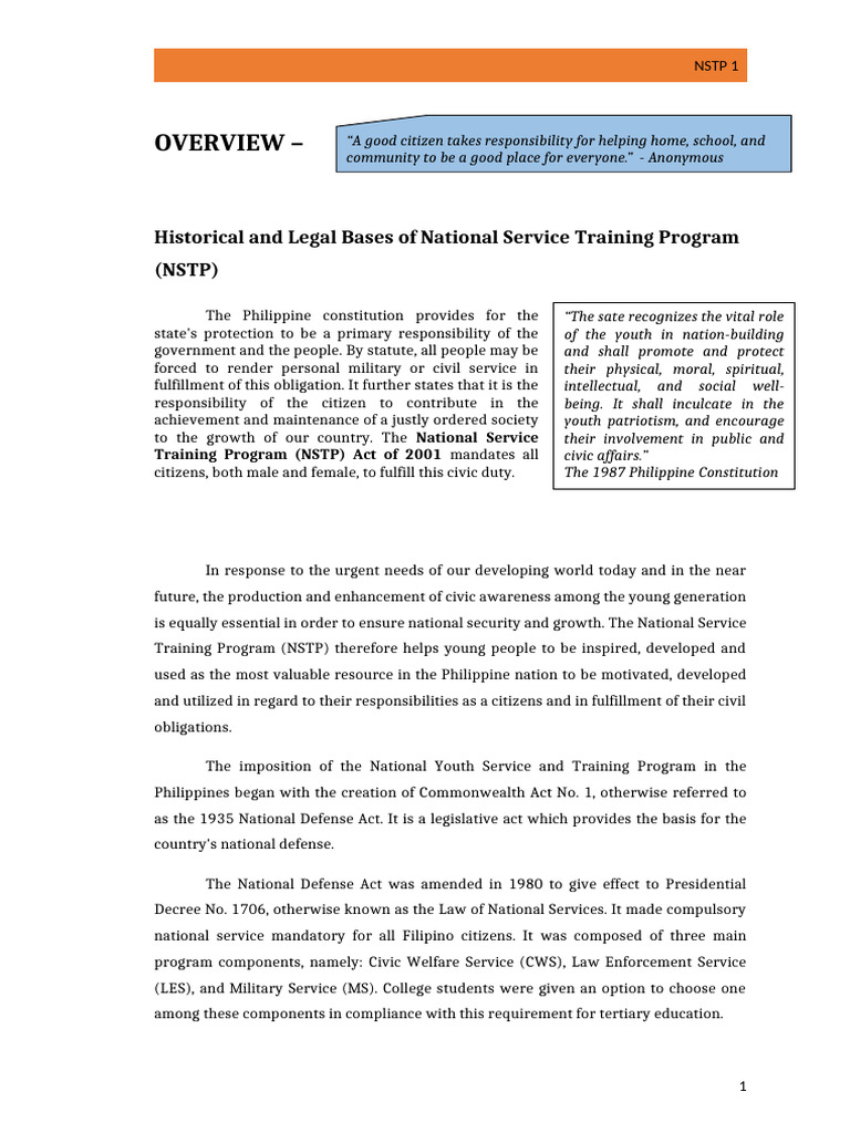 Module-1-Lesson-1-2 NSTP | PDF | Search And Seizure | Citizenship