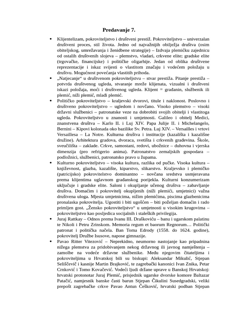 Društvena Povijest - Predavanje 7 | PDF