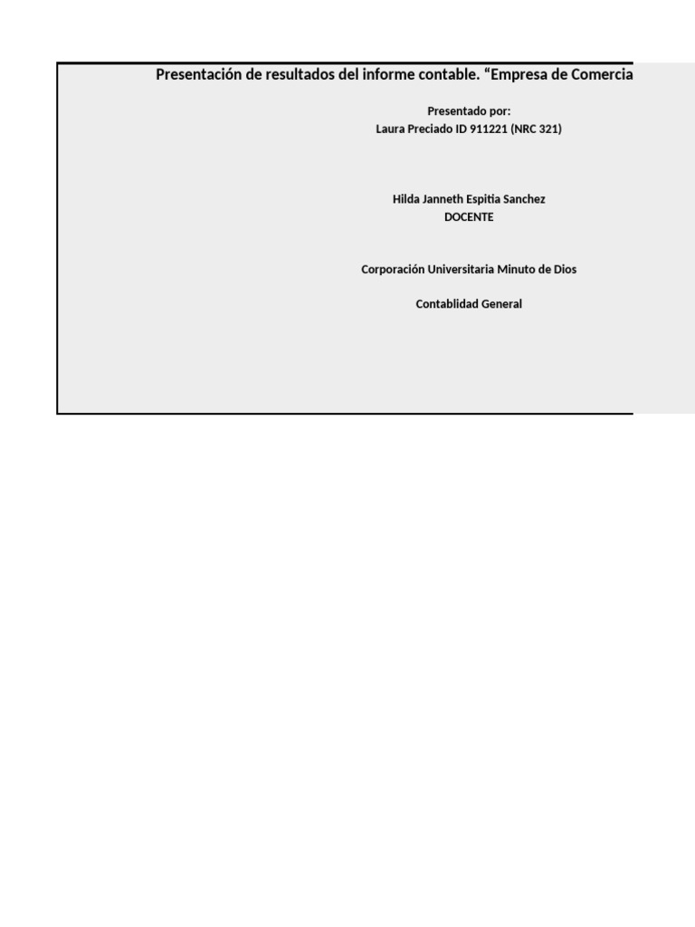 UNIDAD 2 Informe Contable | PDF | Bancos | Contabilidad