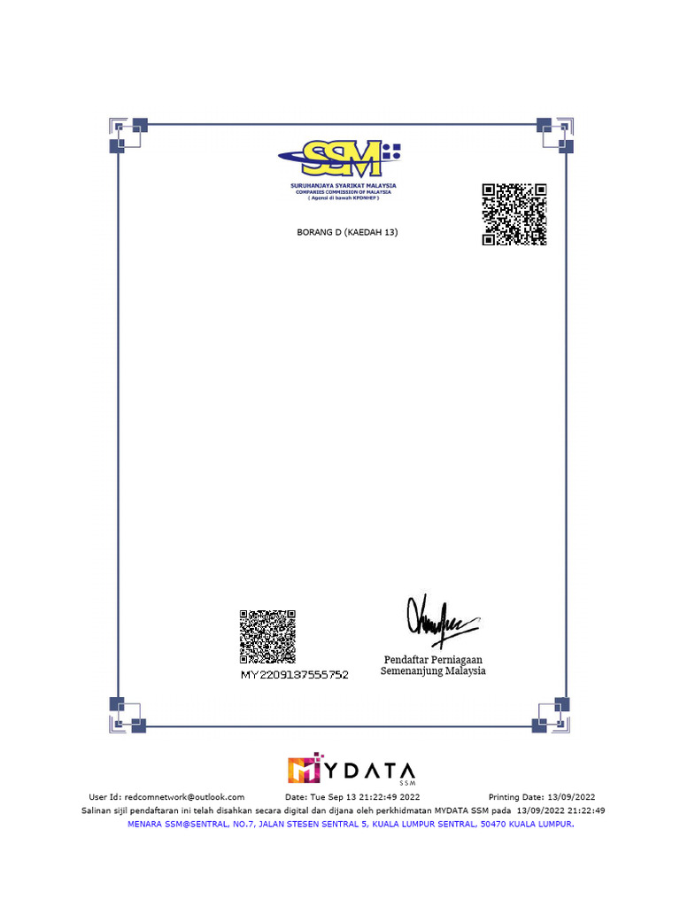 Sijil SSM | PDF
