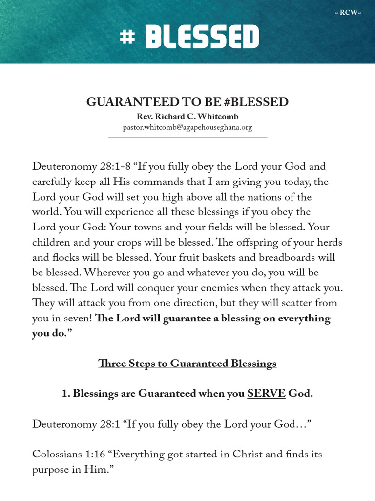 RCW SN Guaranteed To Be Blessed | PDF | Religious Belief And Doctrine