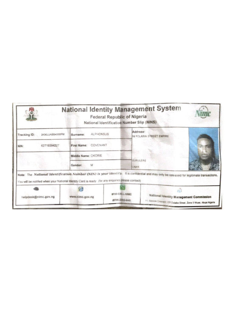 National Identity Management System | PDF