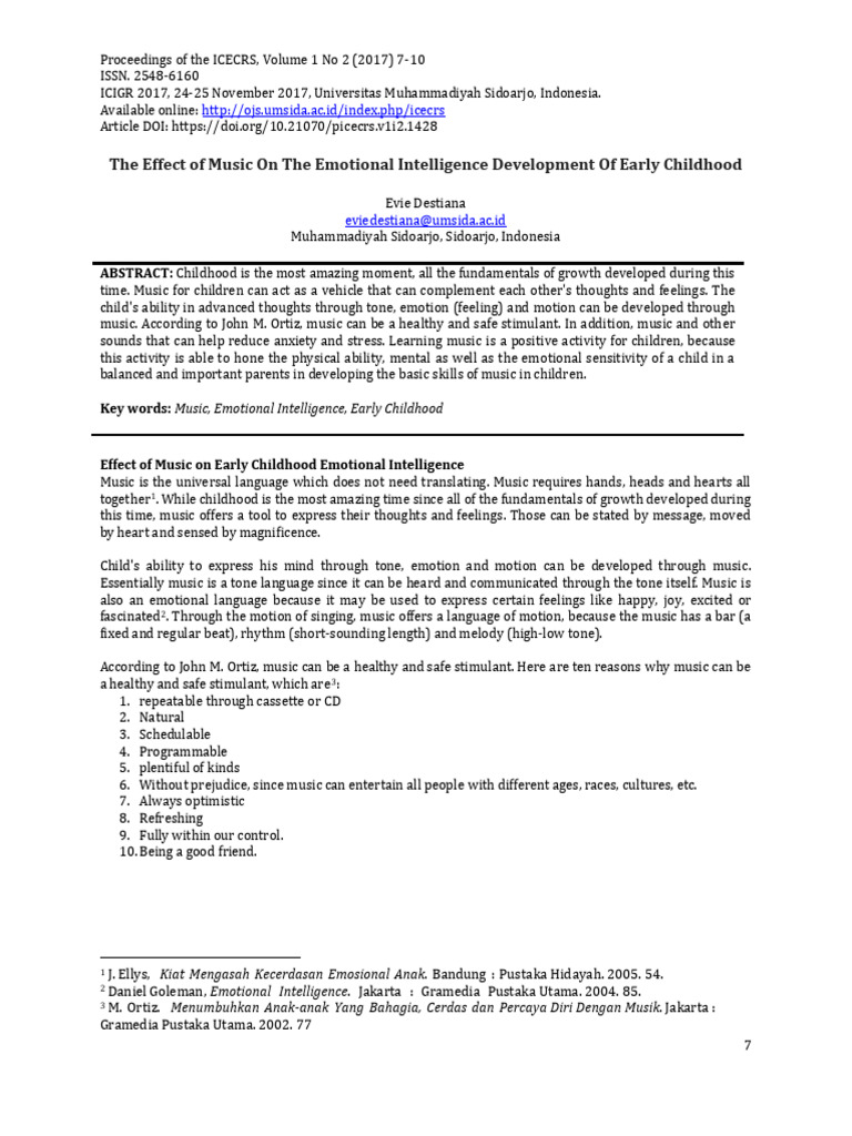 Art5 The - Effect - of - Music - On - The - Emotional - Intelligence | PDF | Parenting | Emotions