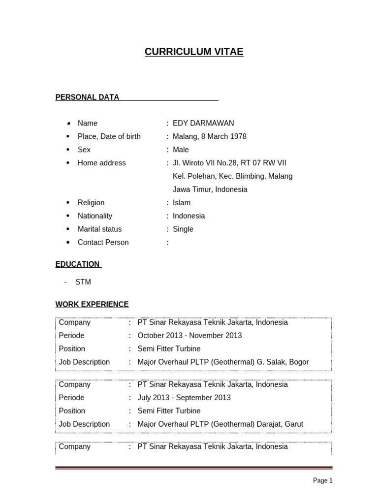 CV Edy Darmawan | PDF
