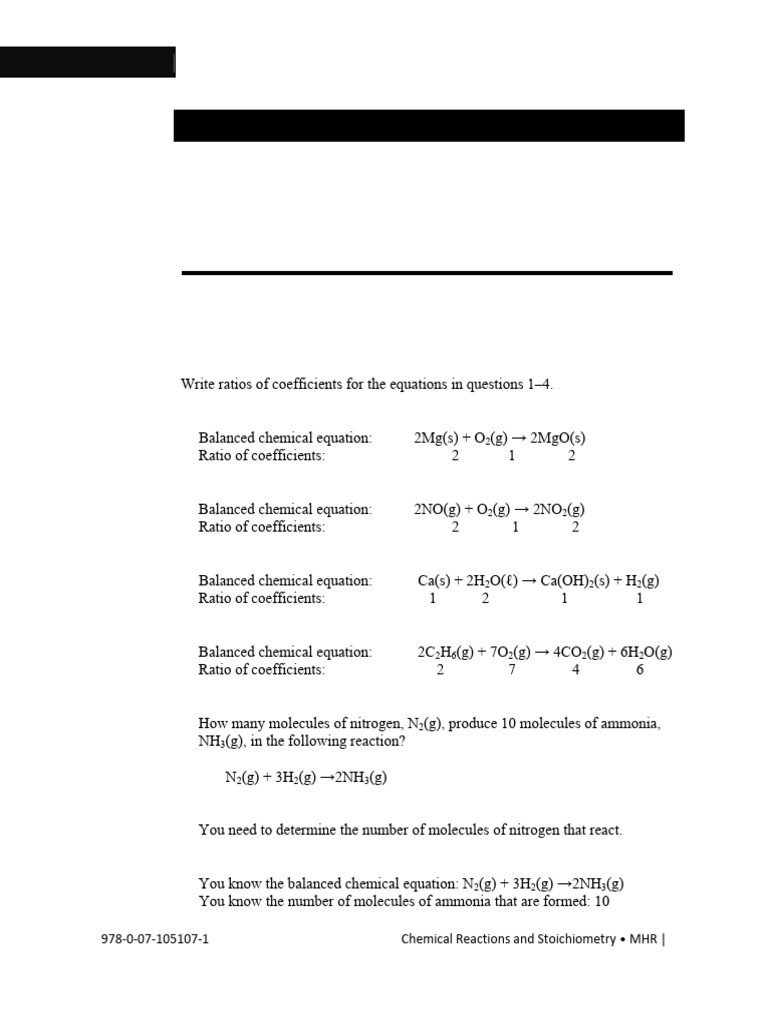 Soln Chapter 7 Practice, Review Questions | PDF | Stoichiometry | Mole (Unit)