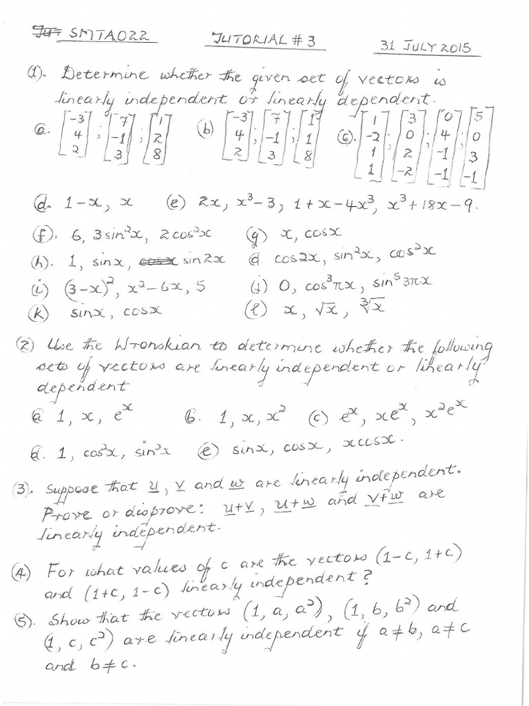 SMTA022_&_MATH212_Tutorial_3_2015 | PDF