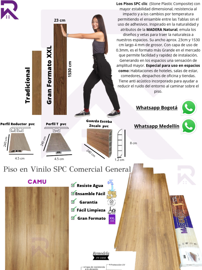 Pisos Vinilo SPC: Gran Formato y Resistencia | PDF