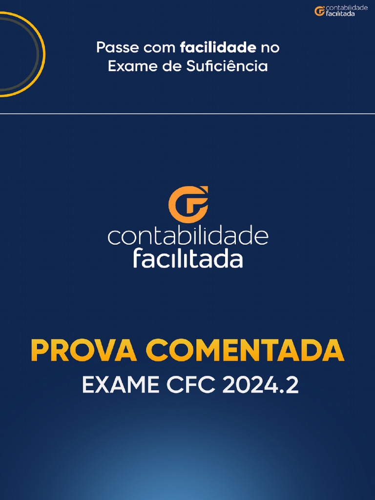 Prova Comentada - Exame CFC 2024.2 | PDF | Contabilidade | Relatório anual