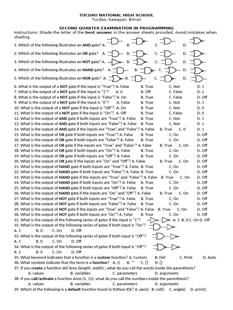 2nd Grading - P. Test in Programming | PDF | Parameter (Computer ...