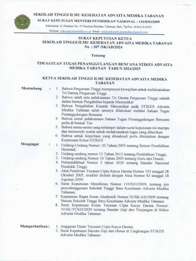 sURAT tUGAS - SK | PDF