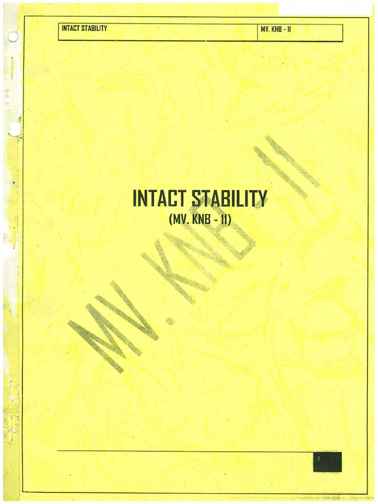 Intact Stability (KNB 11) | PDF