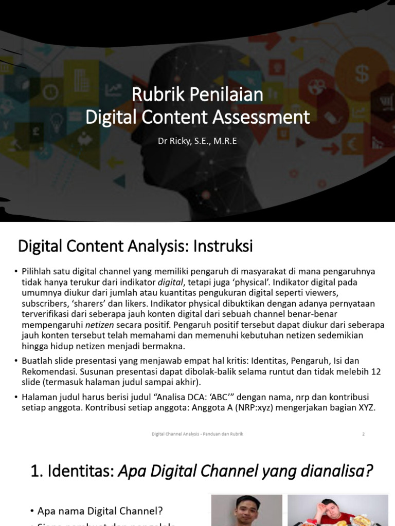 Digital Content Analysis Panduan dan Rubrik | PDF