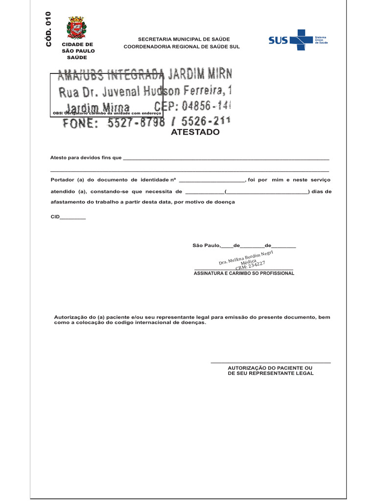 Atestado SP ZS ! | PDF