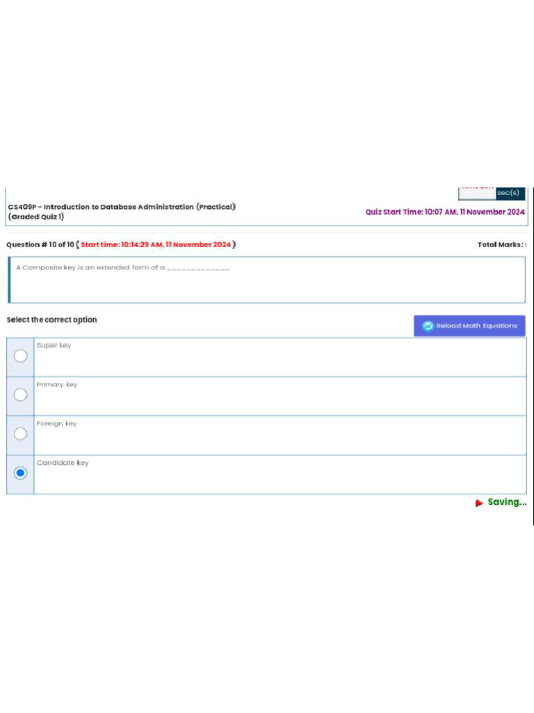 CS409P Quiz No1 by Muslimah | PDF