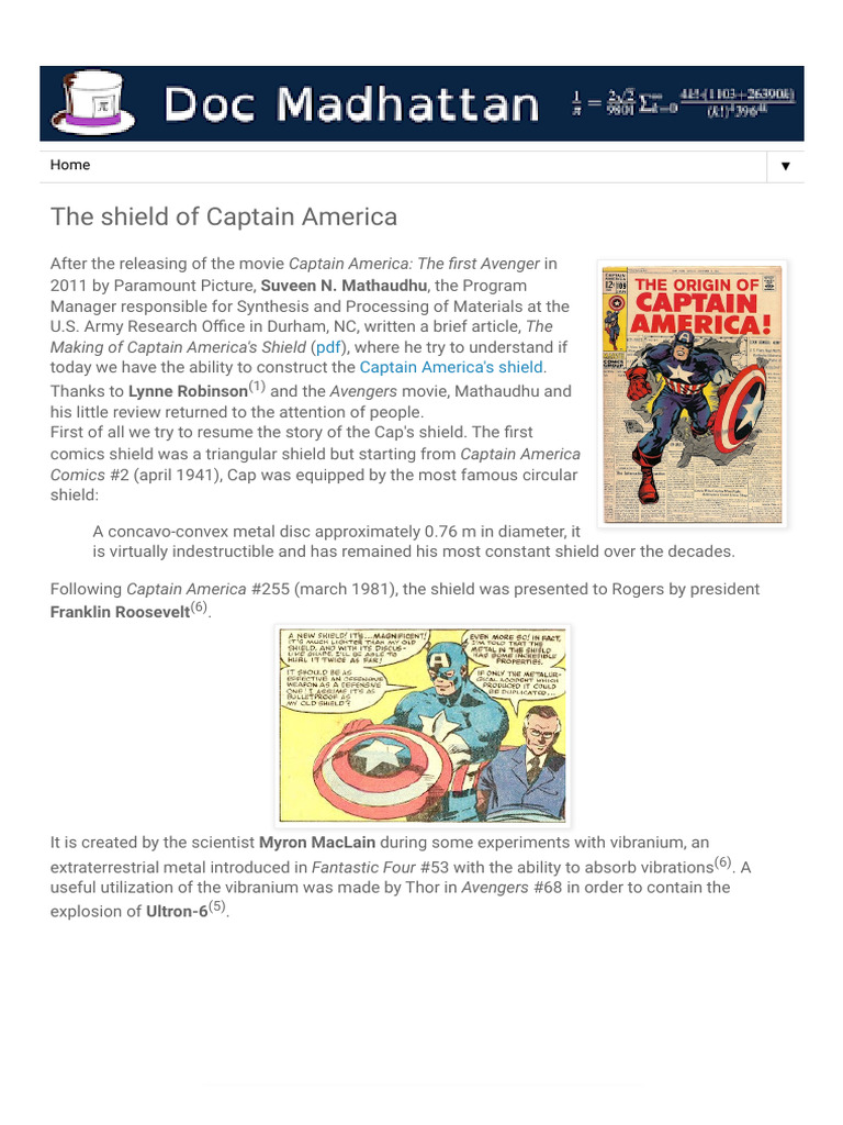 Captain America's Shield Materials Explained | PDF | Applied And ...