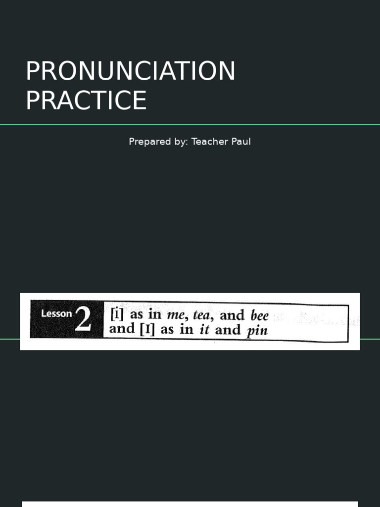 Pronunciation Practice | PDF