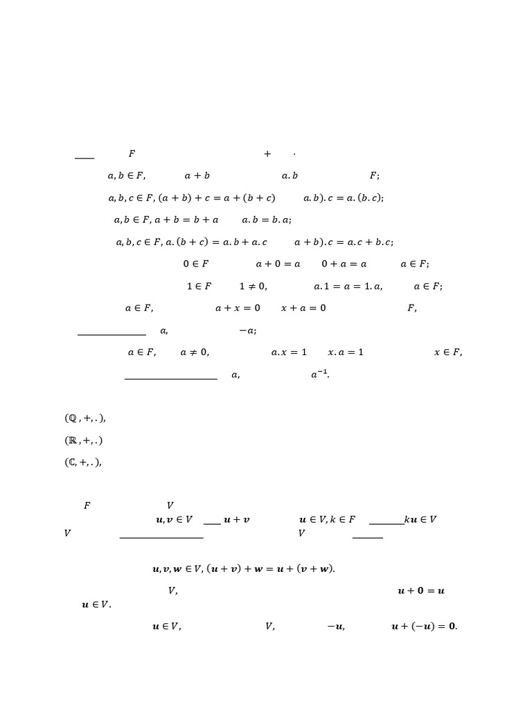 Chapter 1 (Vector Spaces & Sub-Spaces) | PDF | Basis (Linear Algebra) | Vector Space