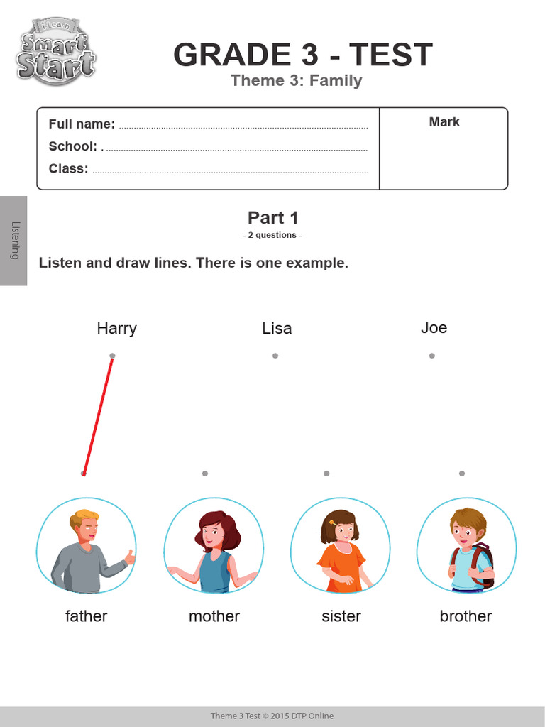 I-Learn Smart Start Grade 3 Theme 3 - Listening Test | PDF