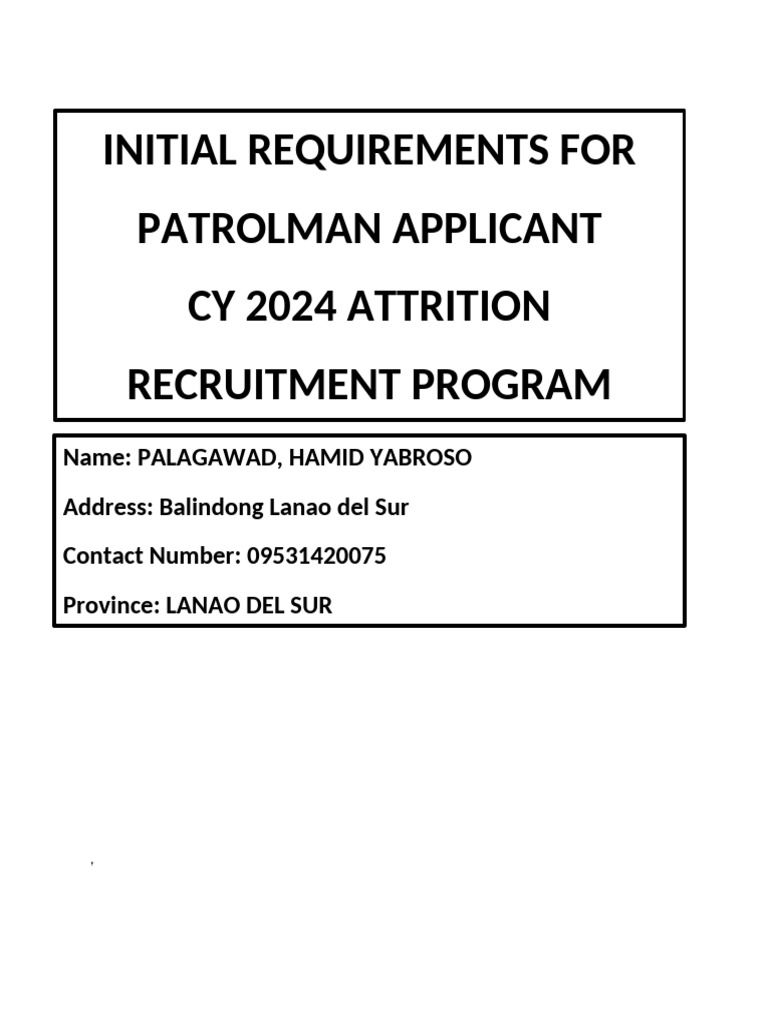 PNP Front Page (PROBAR) Only | PDF