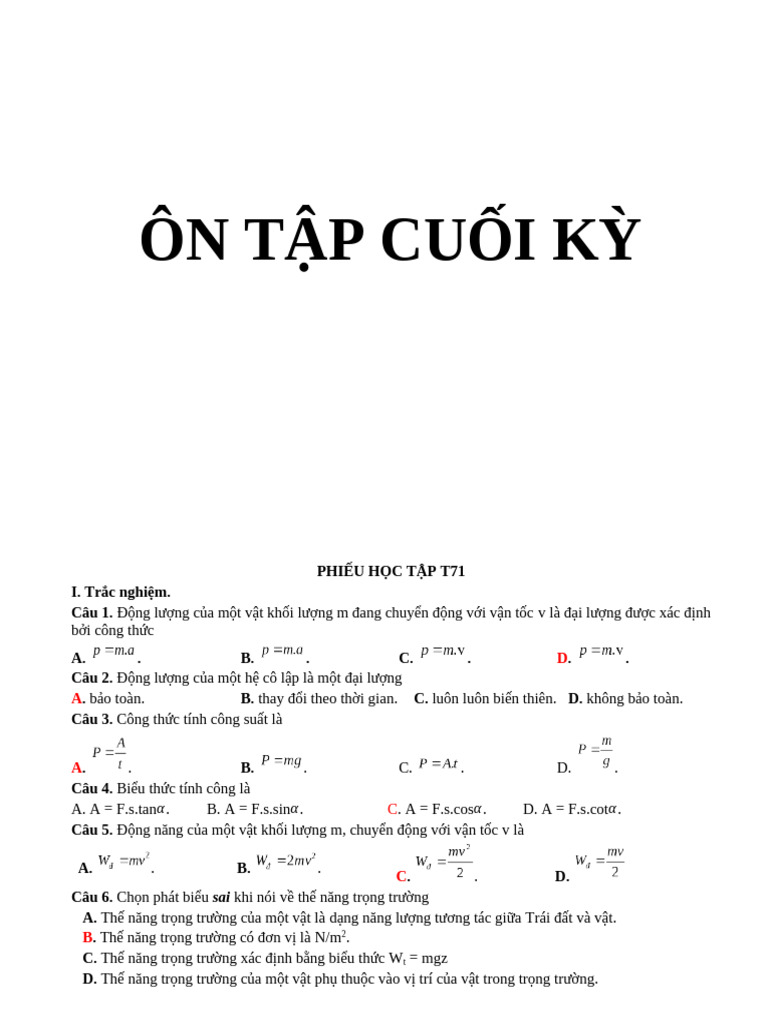 k10 .Phiếu Học Tập t71 | PDF