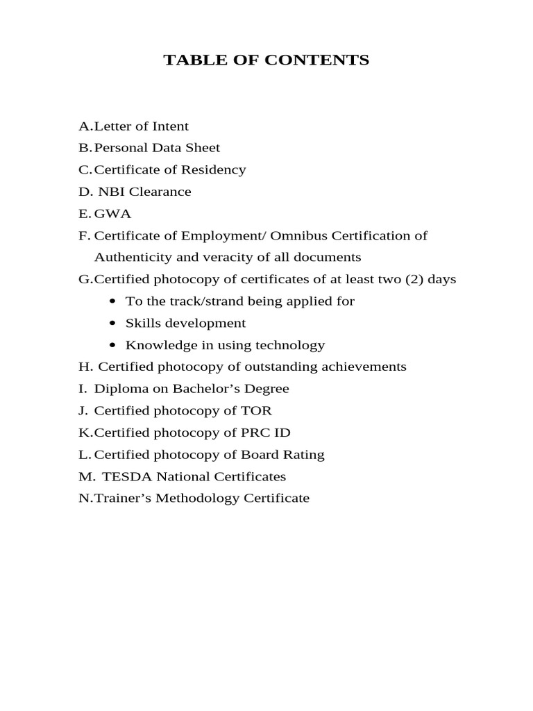 Document Contents Overview | PDF