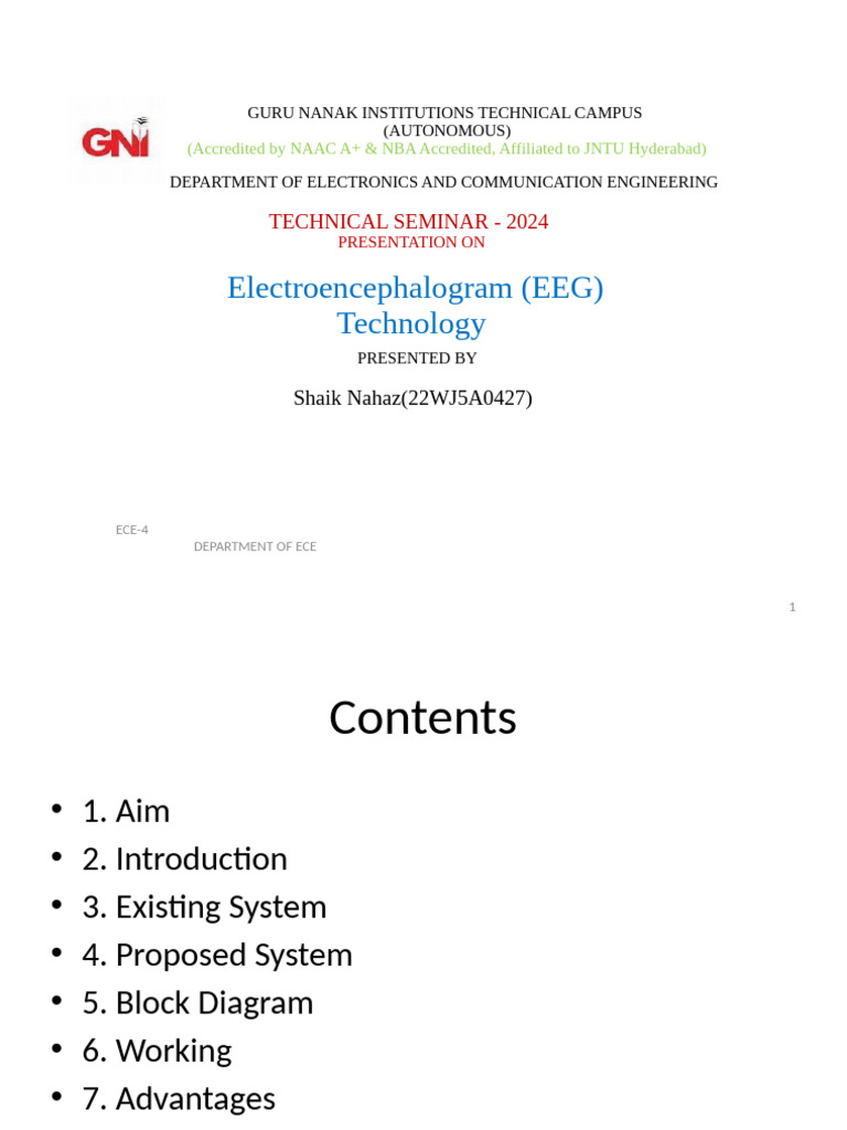 EEG Technology Presentation With Contents | PDF ...