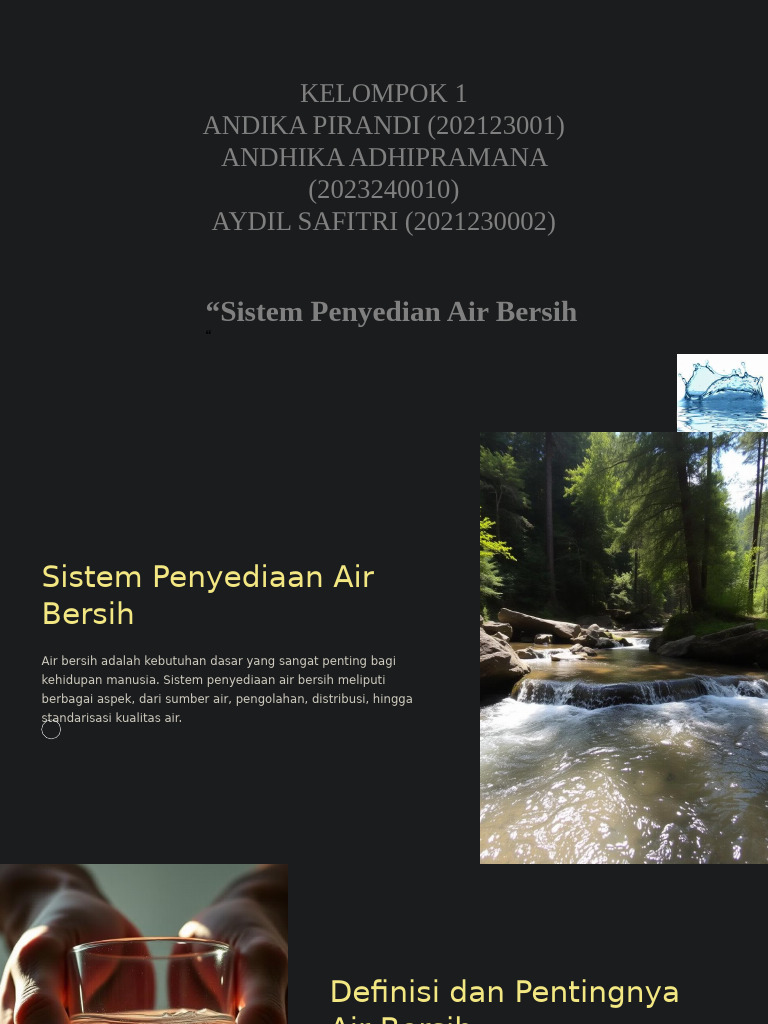 Kelompok 1 Tema Sistem-Penyediaan-Air-Bersih | PDF
