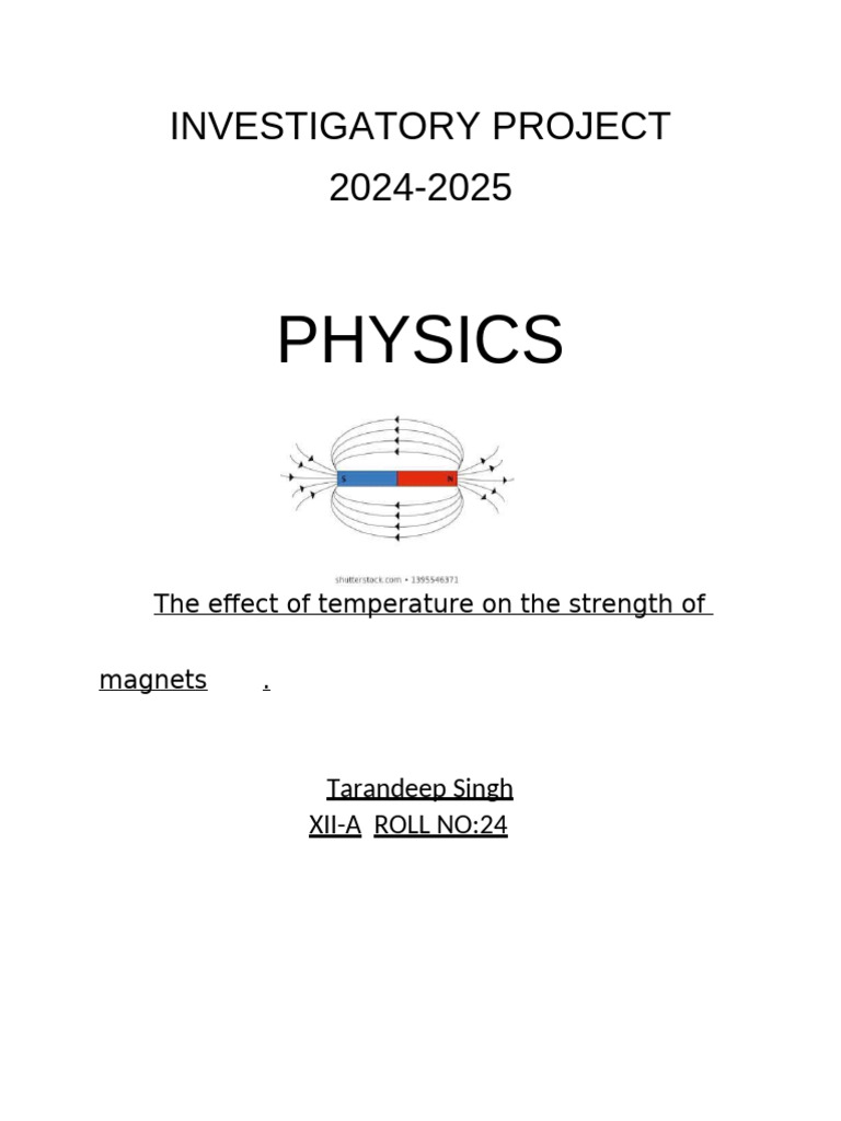 -PROJECT-phy | PDF | Magnetism | Ferromagnetism