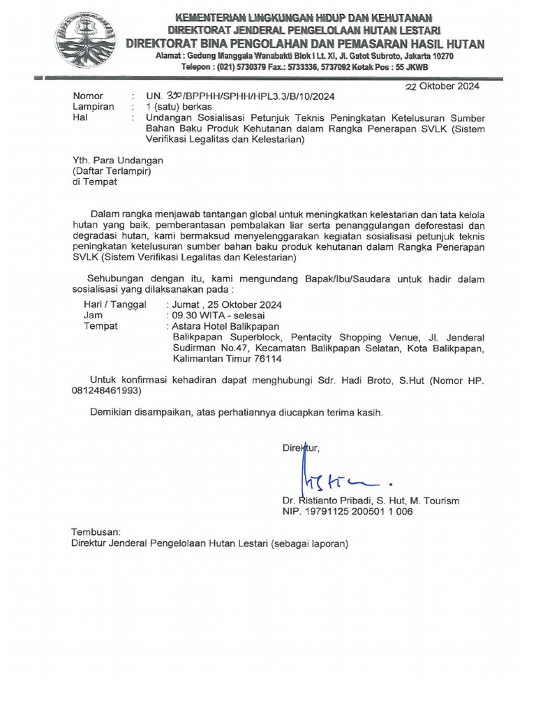 Undangan Peserta Sos Kaltim 24-26 Okt. | PDF