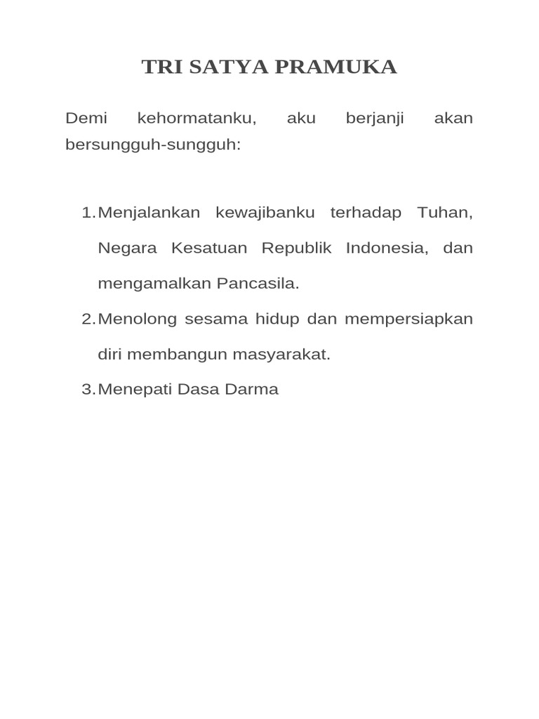 Tri Satya Pramuka | PDF