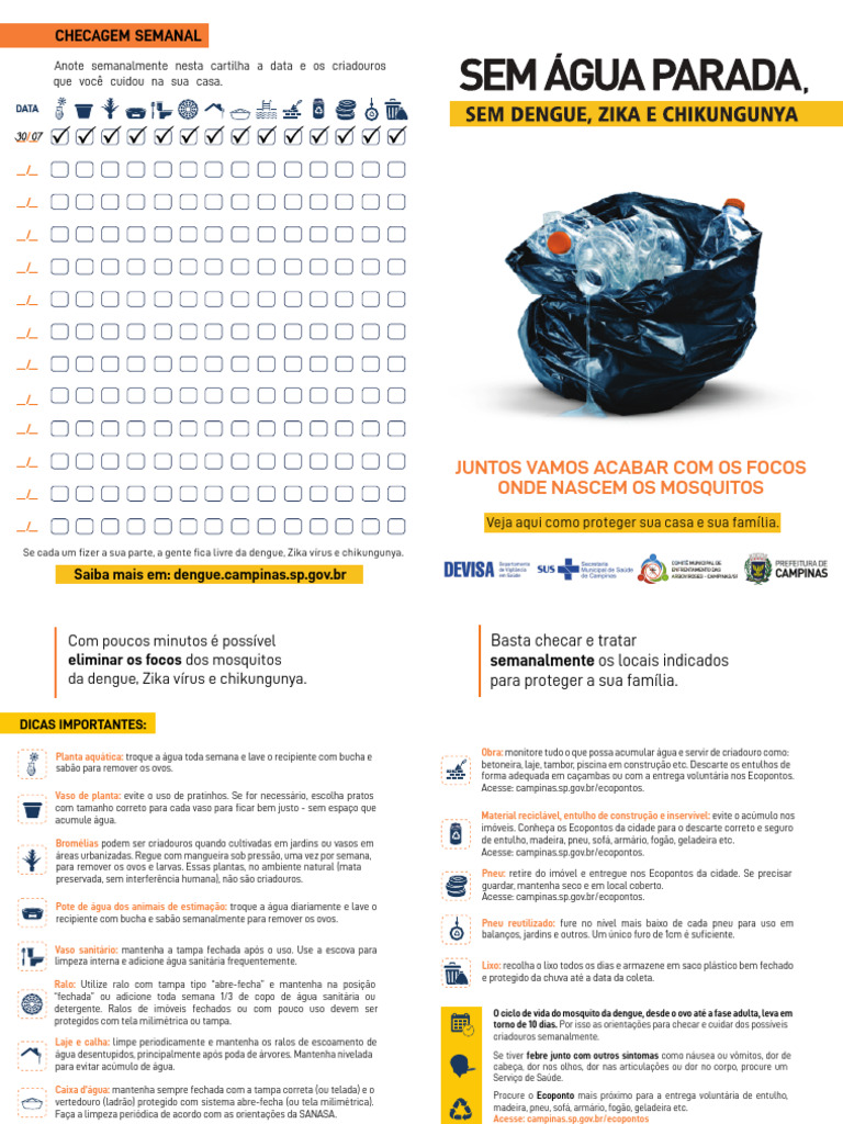 folder_checklist_dengue_23082021 | PDF | Desperdício