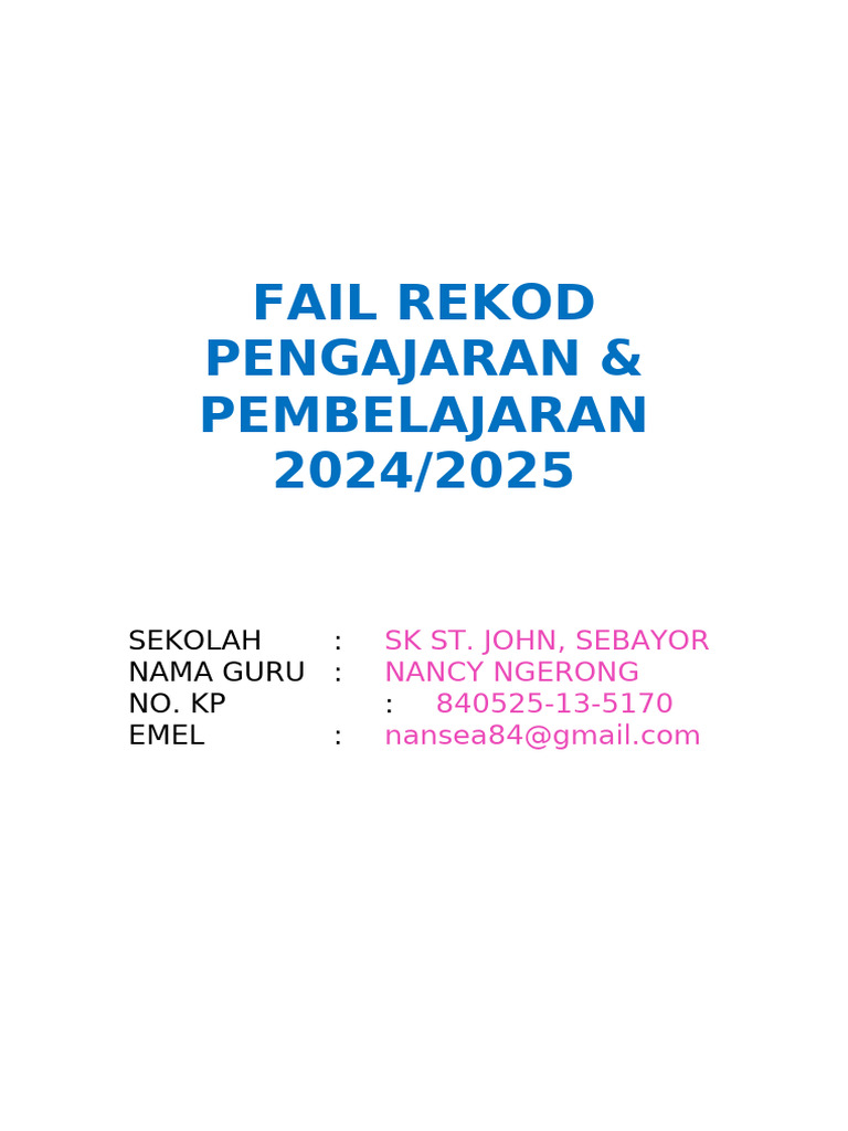 Fail Rekod | PDF