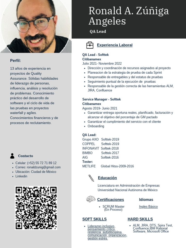 CV Ronald Zúñiga | PDF | Informática | Business