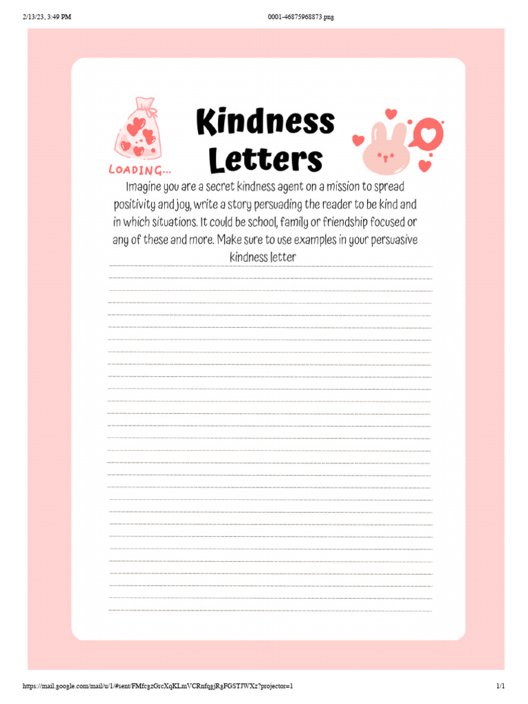 (Template) KINDNESS LETTER | PDF