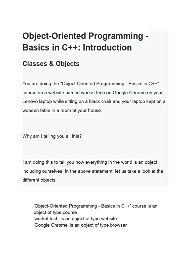 Worktech Oops Bascis In C Pdf Class Computer Programming 4727