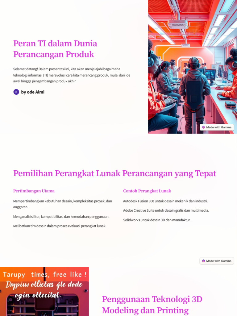 Peran TI Dalam Dunia Perancangan Produk | PDF