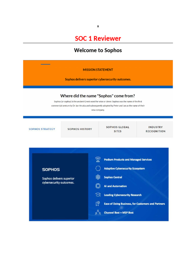 Sophos SOC1Reviewer | PDF