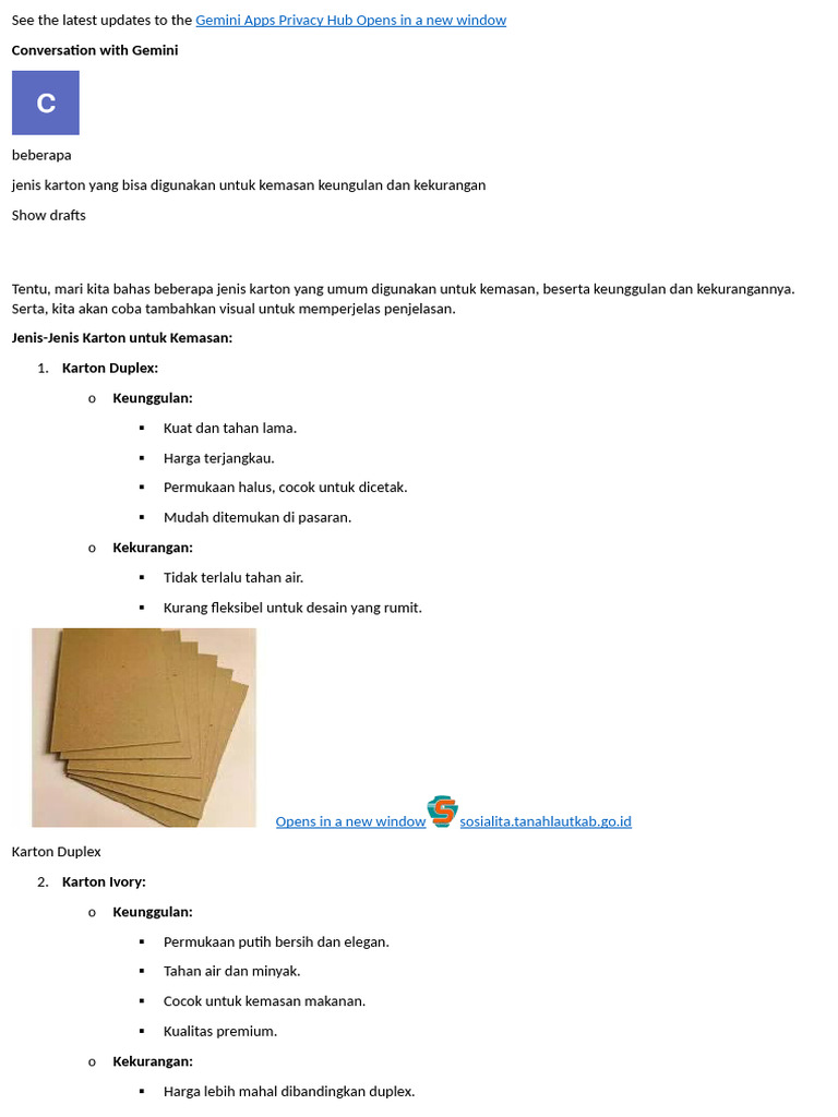 Jenis Jenis Karton | PDF